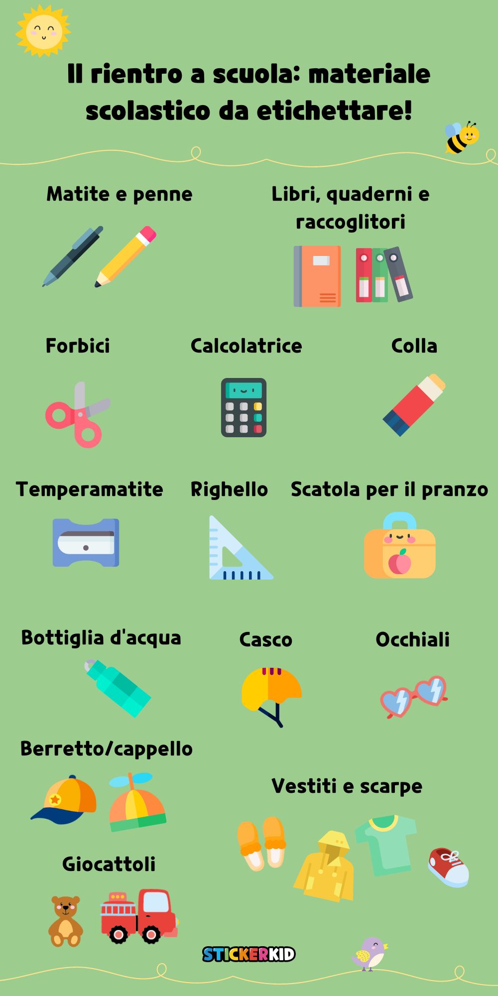 Pronti per il rientro a scuola : etichettare il materiale scolastico ...
