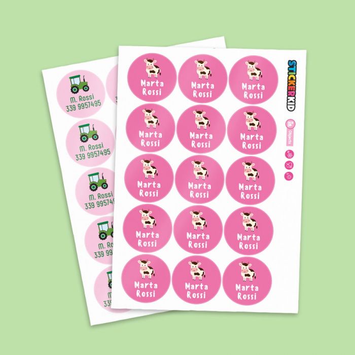 Etichette Adesive Personalizzate | 15 Bollini Adesivi Rotondi | StickerKid