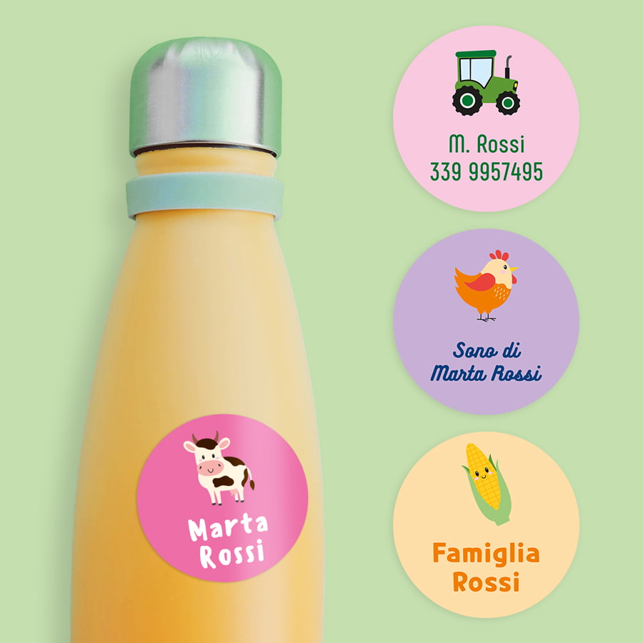Etichette Adesive Personalizzate | 15 Bollini Adesivi Rotondi | StickerKid